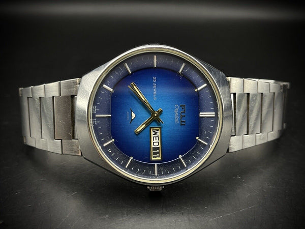 Beautiful Fuji 25 Jewels Blue Dial Automatic Mens Watch – Grab A Watch